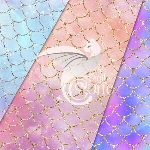 Mermaid Galaxy Digital Paper - Seamless Background Rainbow Patterns ...