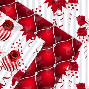 Peppermint Spice Digital Paper - Seamless Candy Cane Christmas Holiday ...