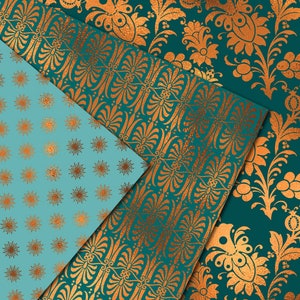 Teal and Copper Seamless Digital Paper (digital Download) - Etsy