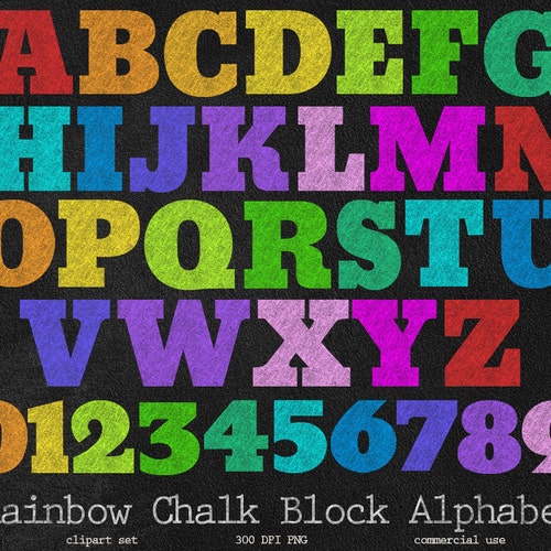 Chalk Numbers Letters & Symbols Clip Art. Chalkboard Alphabet | Etsy