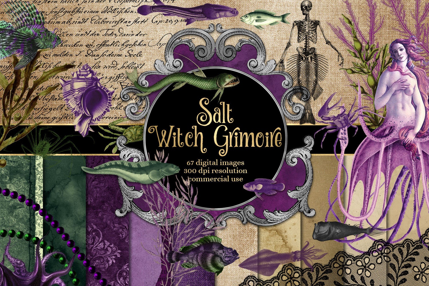 Digital Download Printable Paper Clip Art Witchy World Digital ...