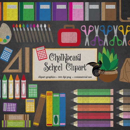 Chalkboard Back to School Clipart Clip Art Chalk Board - Etsy