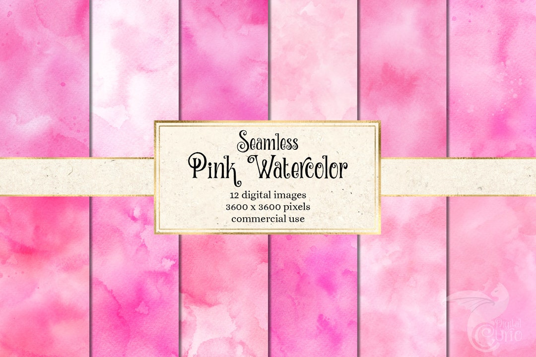 Pink Watercolor Digital Paper - Seamless Watercolor Textures Instant ...