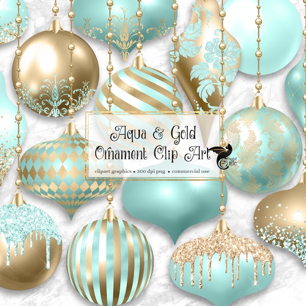 Aqua Ornaments - Etsy
