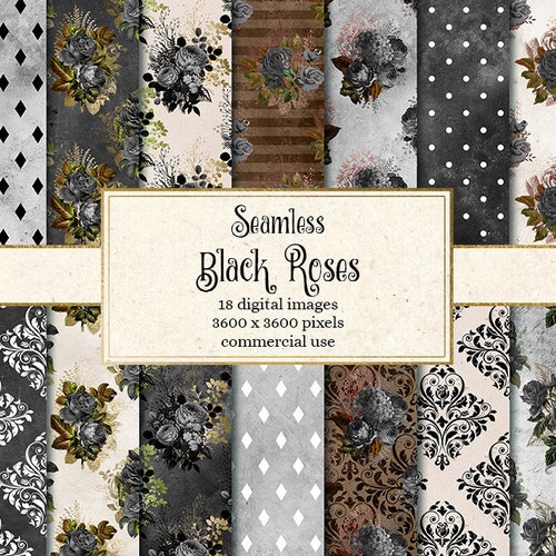 Gothic Digital Paper Gothic Scrapbook Victorian Damask - Etsy