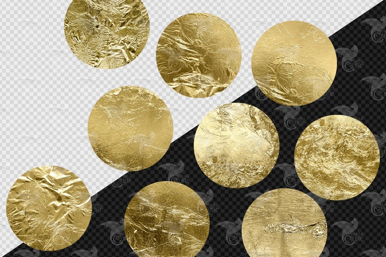 Gold Foil Circles Clip Art - Digital Png Clipart Graphics Instant ...