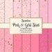 Pink and Gold Stars Digital Paper, Seamless Gold Star Patterns, Gold ...