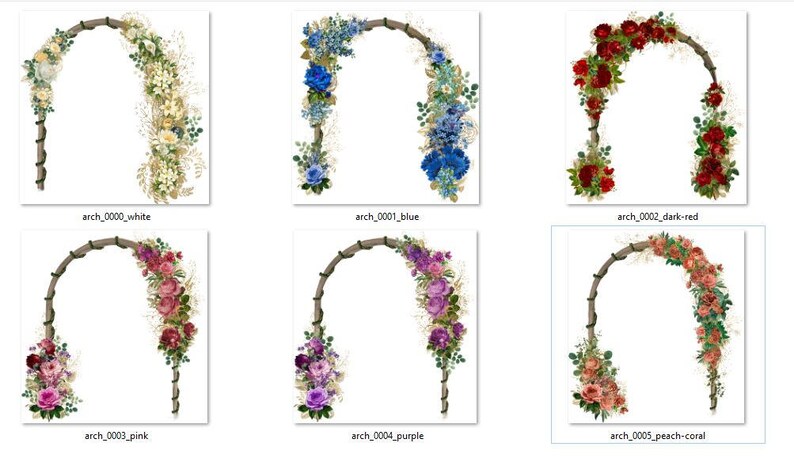 Floral Arches Clipart wedding arch clip art flower arch | Etsy