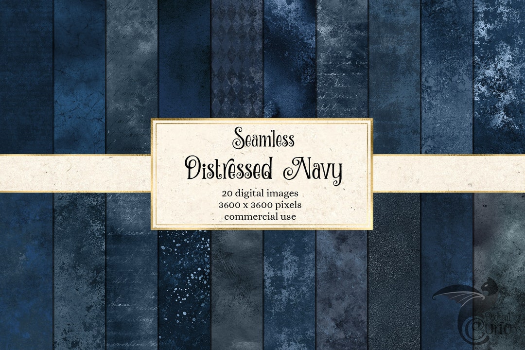 Seamless Distressed Navy Textures, Digital Paper, Distressed Textures ...