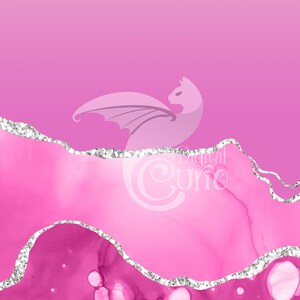 Pink and Silver Glam Edge Backgrounds - Digital Paper With Metallic ...