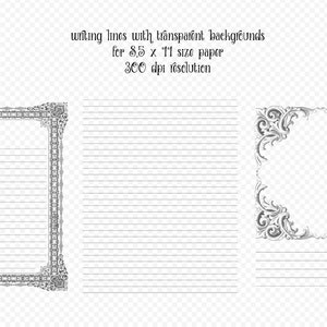 Writing Lines Overlays for Digital Journals - Graph Paper, Writing ...