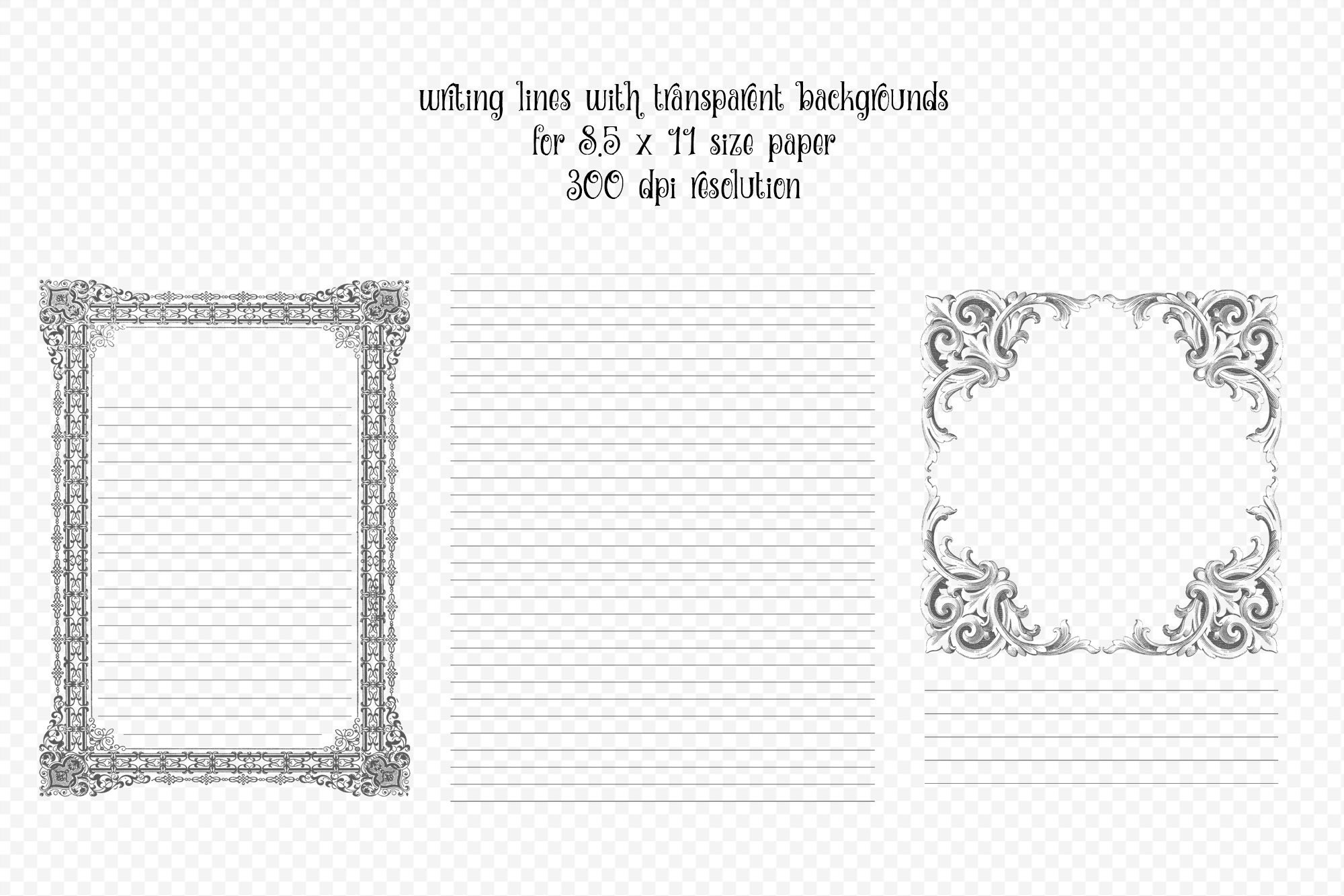 Journal Writing Lines Overlays – Graph, Ledger, Transparent PNG ...