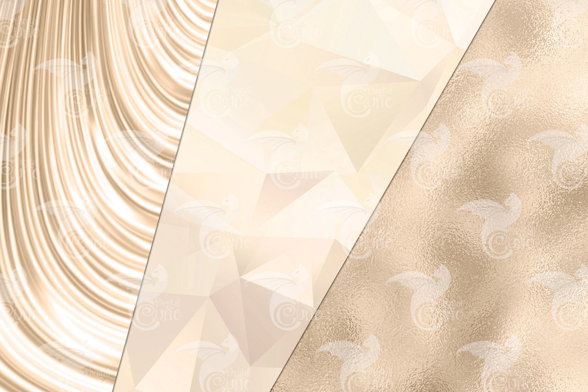 Champagne Glitter Textures – Seamless Metallic Digital Paper (digital ...