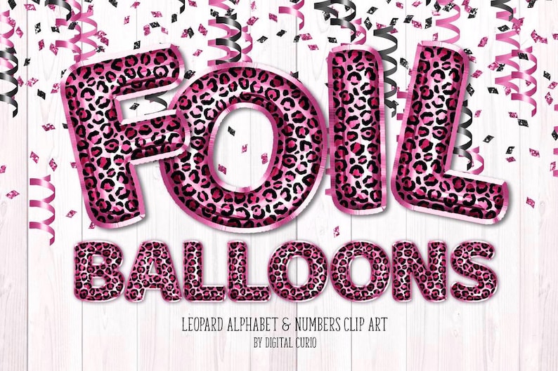 Pink Leopard Foil Balloon Alphabet Clip Art (PNG Digital Download) - Etsy