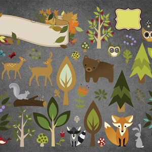Woodland Forest Animals Clipart, PNG, Vector Clipart, Woodland Clip Art ...