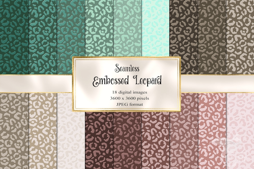 Embossed Leopard Print Digital Paper, Seamless Cheetah Skin Pattern ...