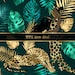 Teal and Gold Leopard Digital Paper, Seamless Leopard Spot Patterns ...