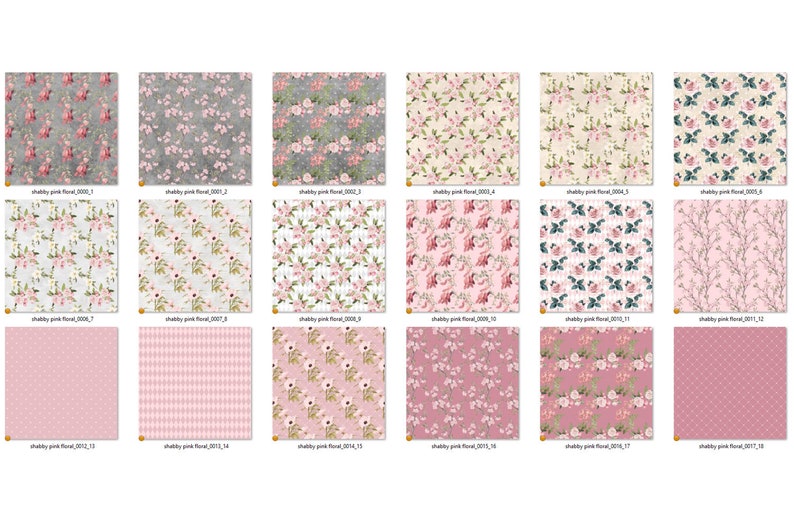 Shabby Pink Floral Digital Paper, Seamless Rustic Flower Patterns ...