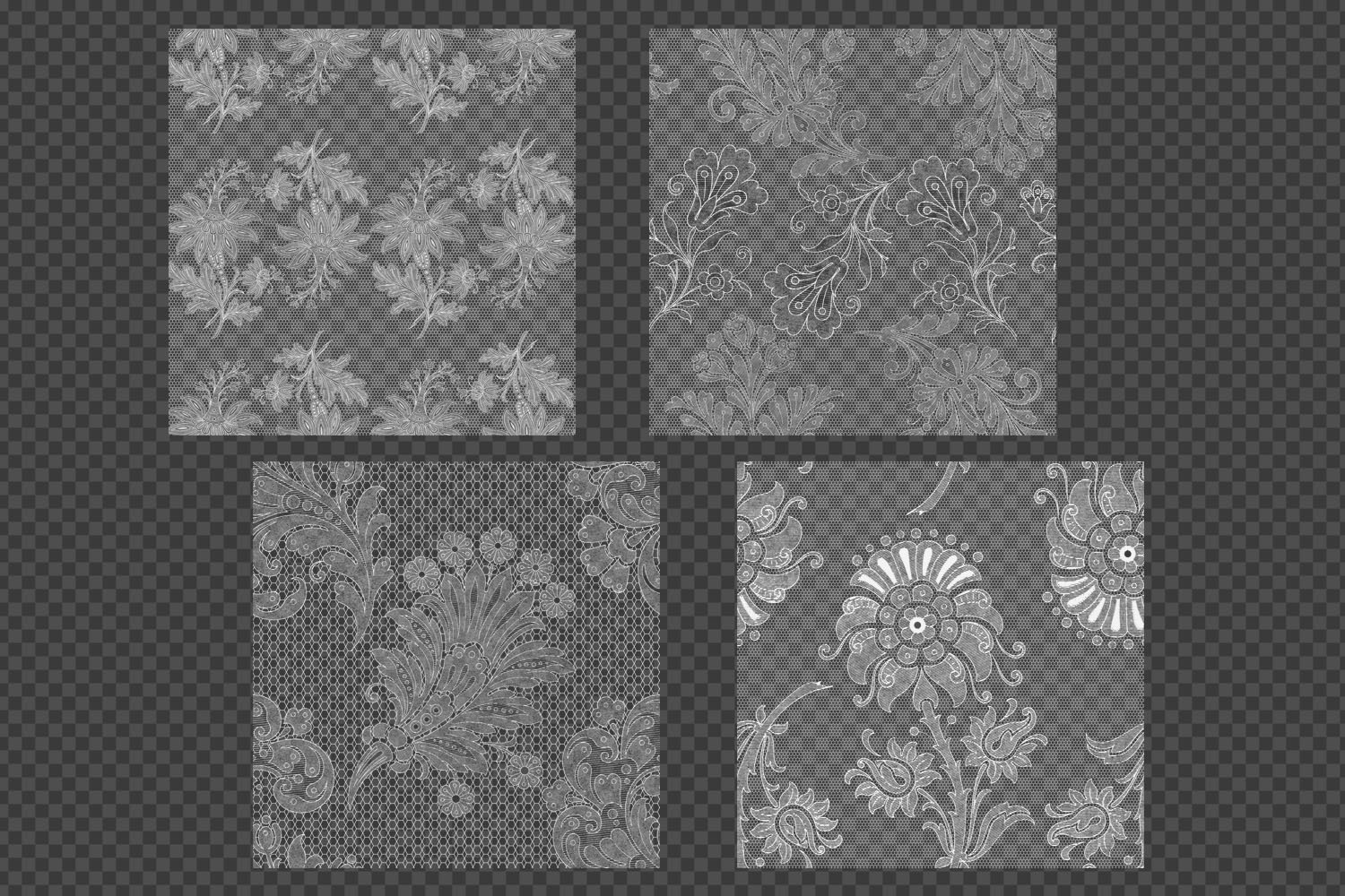 White Floral Lace Overlays Seamless Shabby Lace Patterns in - Etsy