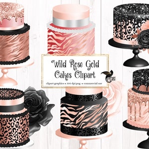 Wild Rose Gold Cakes Clipart, Princess Birthday and Wedding Cake Clip ...
