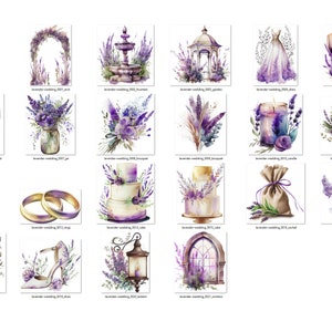 Watercolor Lavender Wedding Clipart – Provence Floral PNG (digital ...
