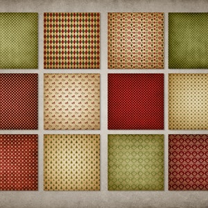 Vintage Christmas Digital Paper - 16 Pack Premium Digital Paper ...