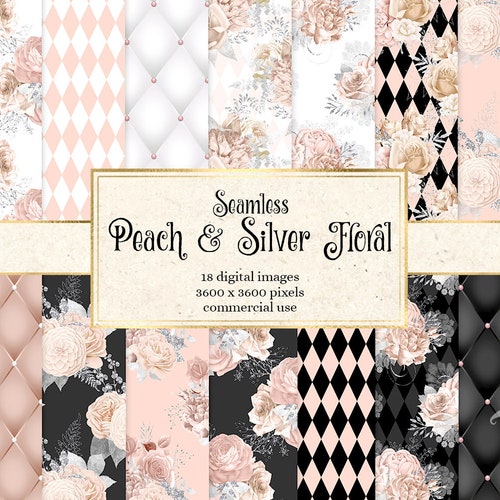 Rose and Gold Glitter Digital Paper Glitter Backgrounds on - Etsy