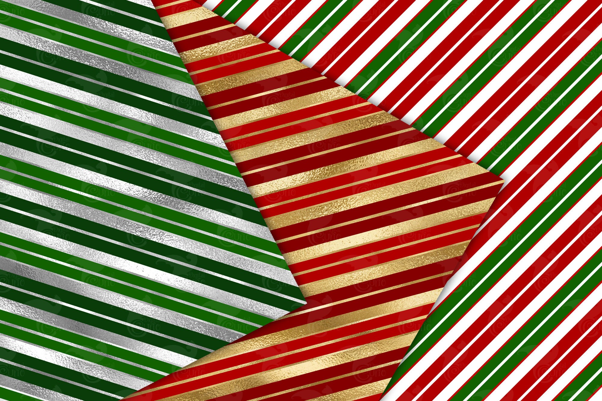 Christmas Stripes Digital Paper – Candy Cane Seamless Patterns (digital ...