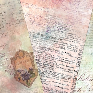 Antique Text Digital Paper - Paper Vintage Textures With Ephemera, Old ...