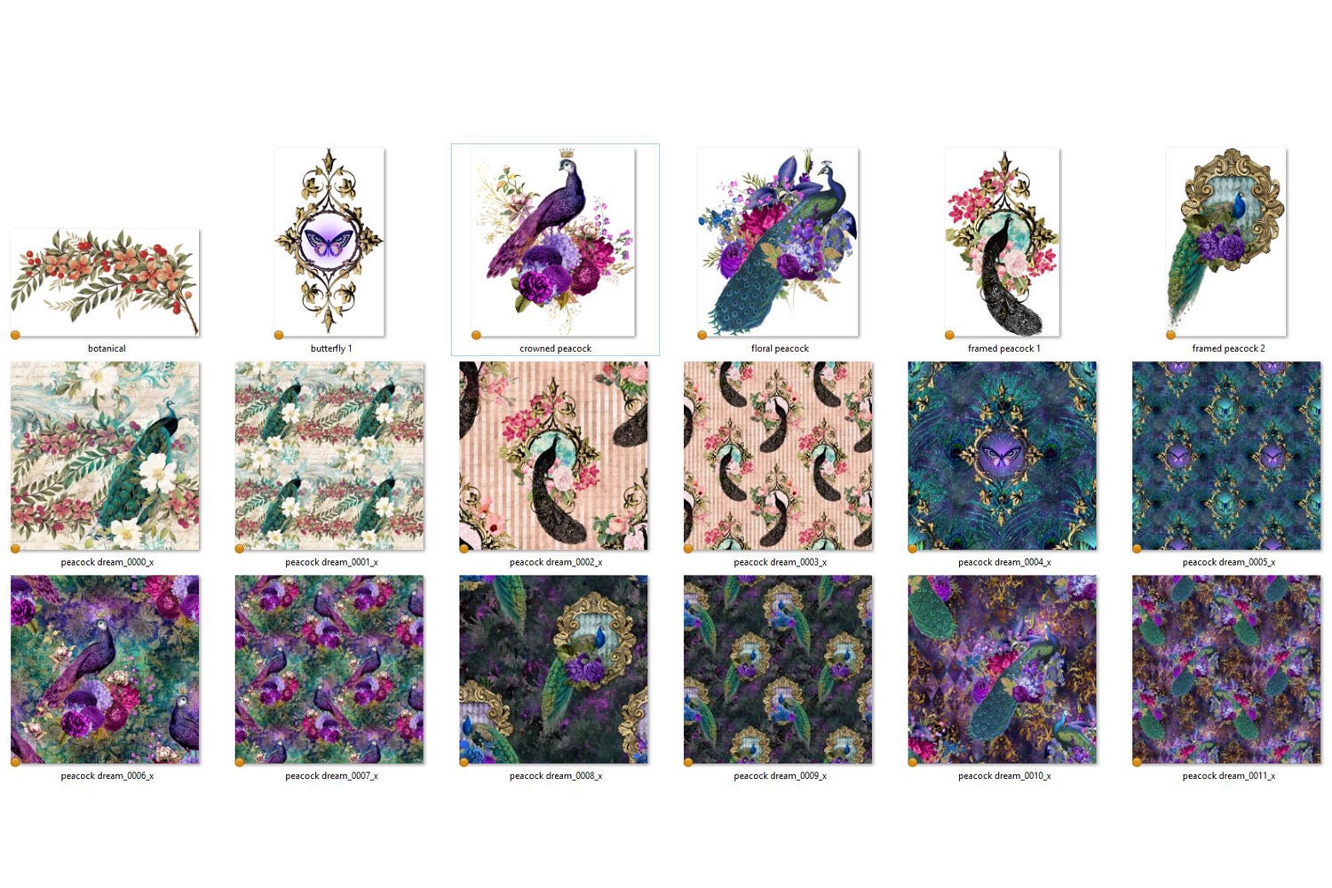 Peacock Dream Digital Paper Seamless Peacock Patterns and - Etsy