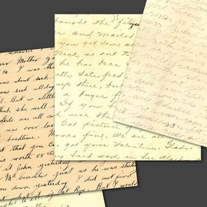Vintage Handwriting Digital Paper, Old Letters, Old Handwriting ...