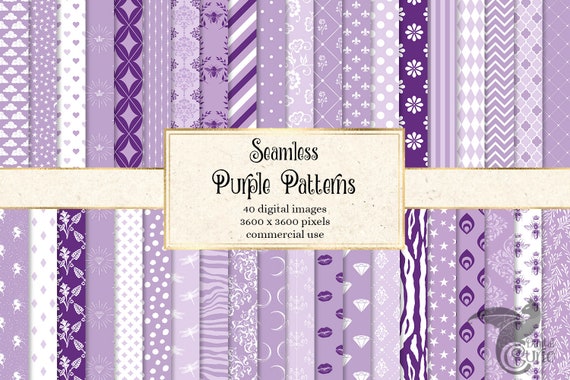 Purple Digital Paper 40 Purple Patterns in Seamless Format | Etsy UK