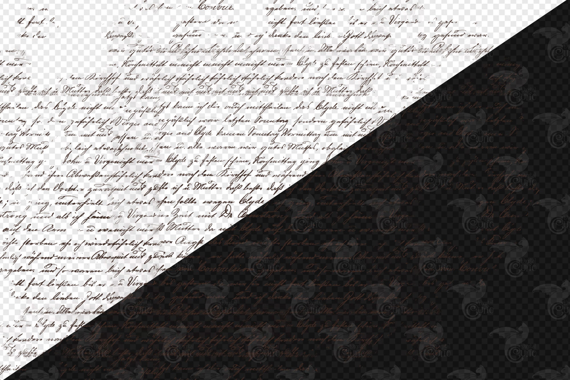 Vintage Letters Overlays Digital antique handwriting PNG | Etsy