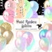 Pastel Rainbow Balloons Clipart Pastel Party Clip Art | Etsy