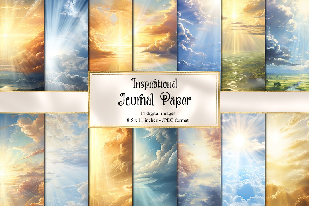 Inspirational Journal Paper, Printable Divine Light Backgrounds ...