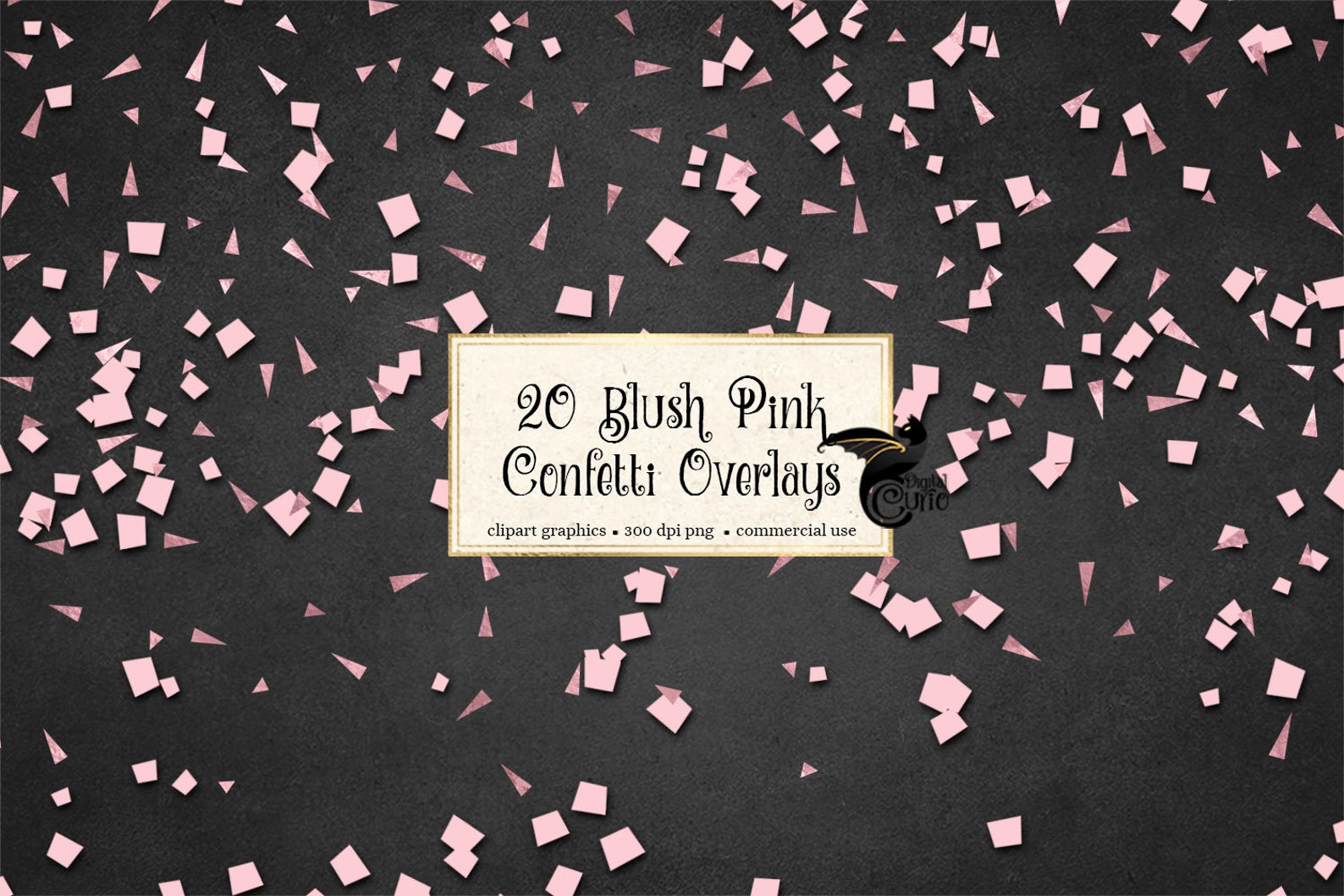 20 Blush Pink Confetti Overlays in PNG Format With Transparent - Etsy