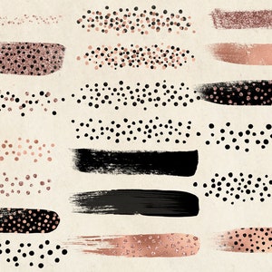 Rose Gold Cheetah Brush Strokes Clipart, With Rose Gold Glitter and ...