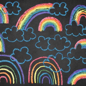 Crayon Rainbow Clipart – Hand Drawn PNG Doodles (digital Download) - Etsy