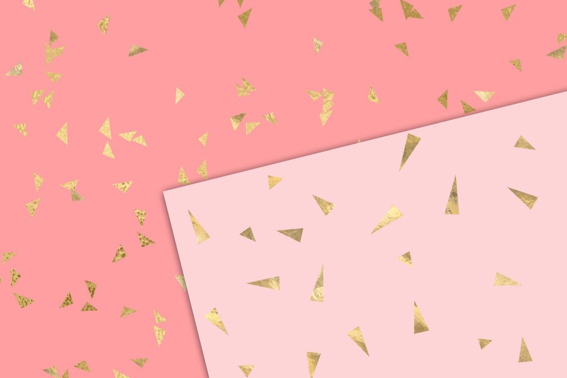 Blush and Gold Confetti Digital Paper Blush Pink and Gold - Etsy