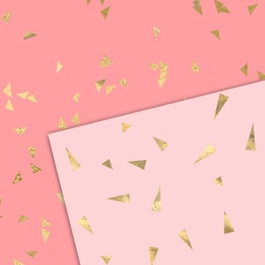 Blush and Gold Confetti Digital Paper, Blush Pink and Gold Foil ...