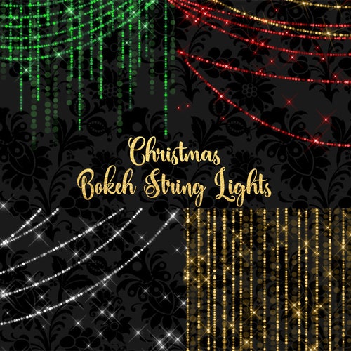 Gold Bokeh String Lights Digital Clipart Overlay Gold - Etsy