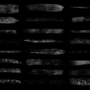 Black Paint Strokes Clipart, With Black Glitter and Black Foil in ...