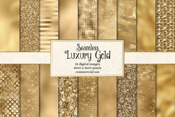 Luxury Gold Digital Paper seamless gold textures gold | Etsy