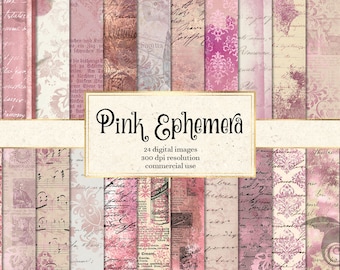 Antique Pink Wedding Digital Paper. Scrapbooking Backgrounds - Etsy