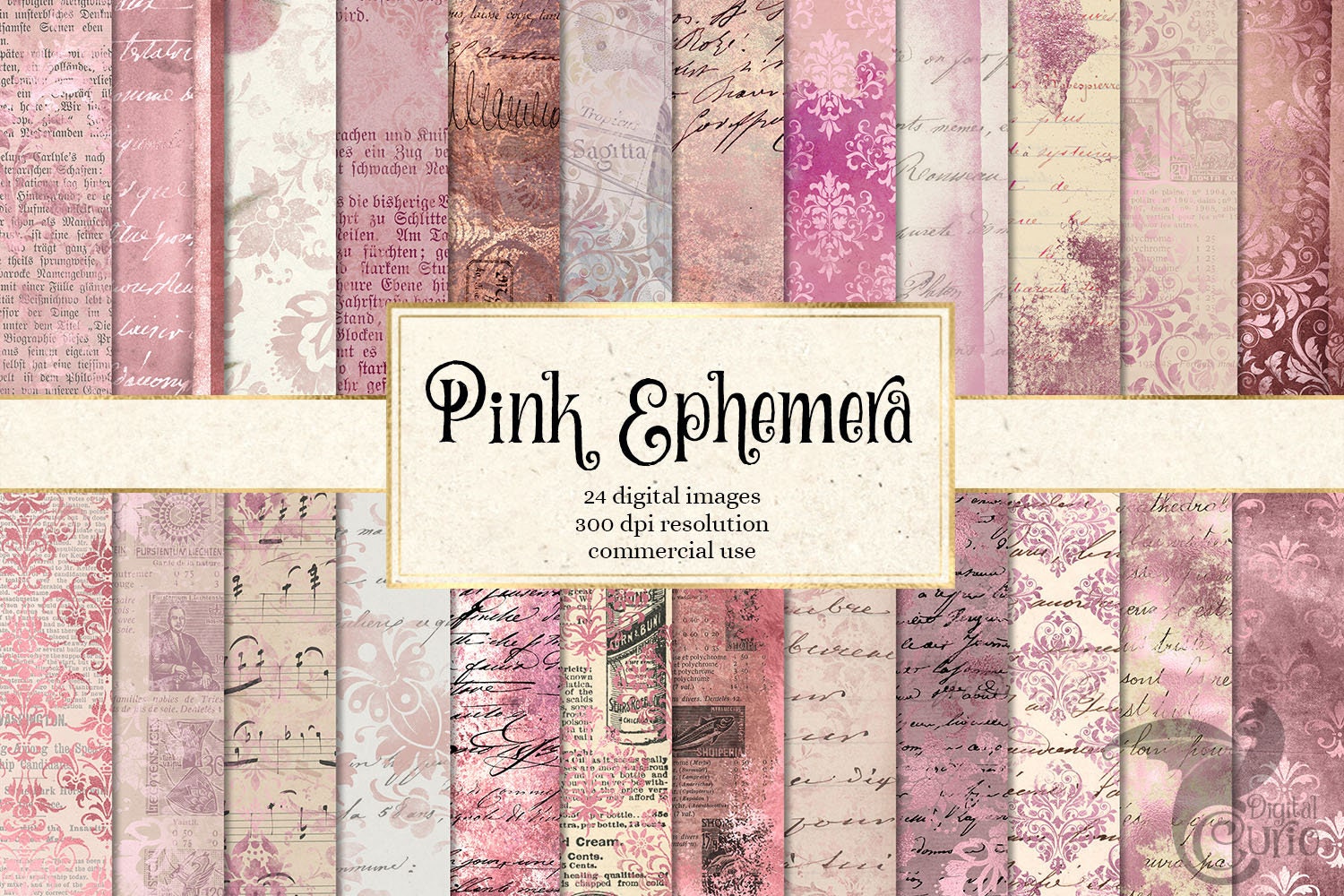 Pink Vintage Scrapbook Paper