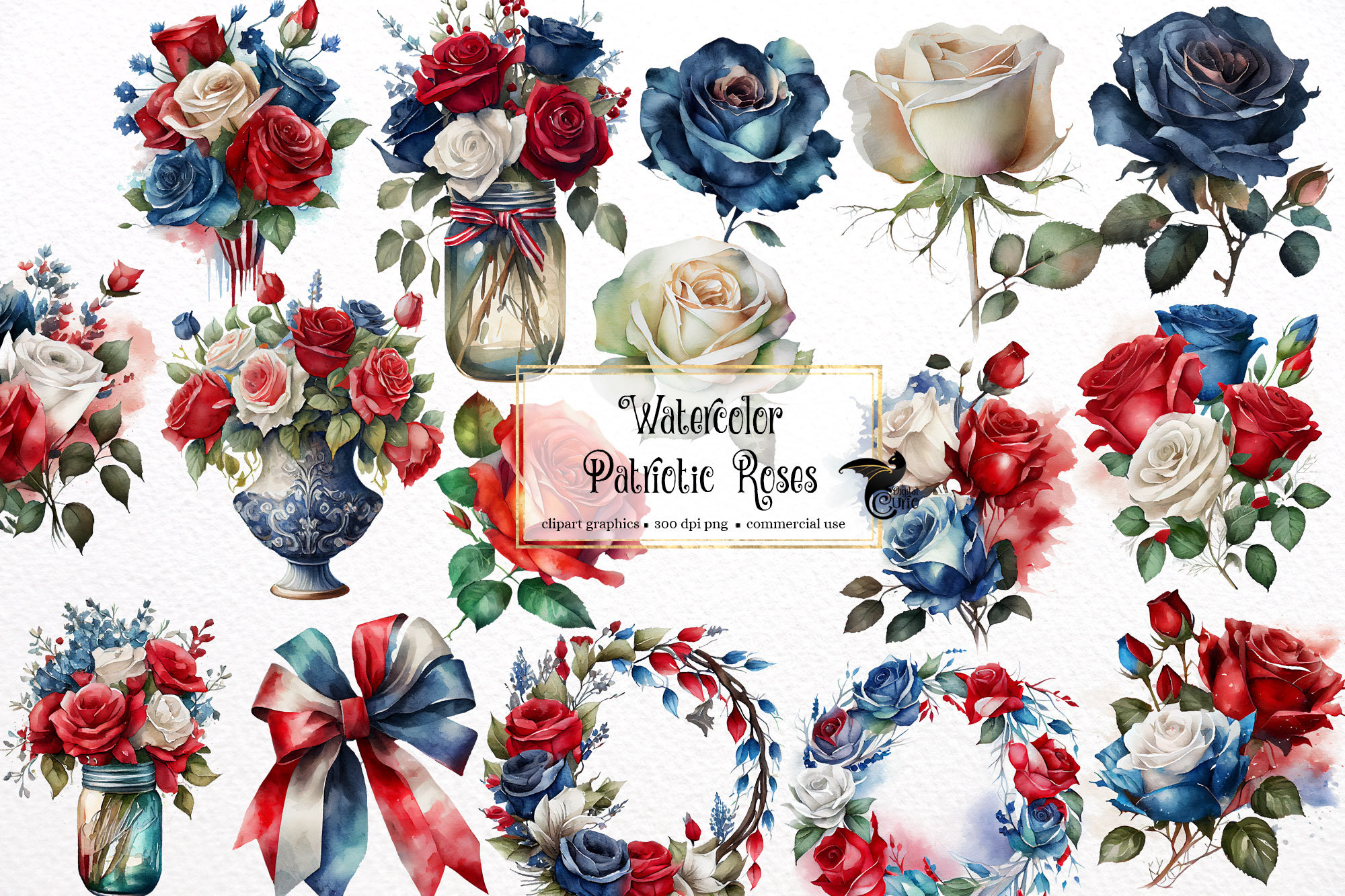 Blue Roses Clipart