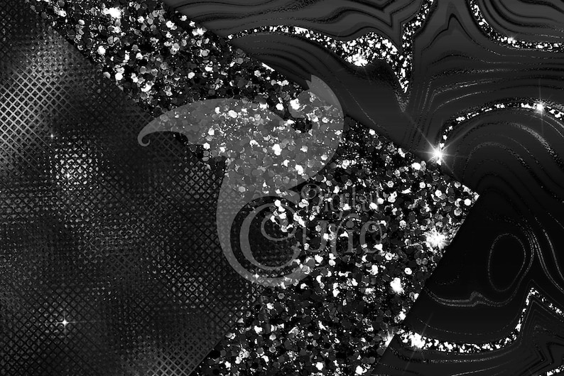Luxury Black Digital Paper, Glitter Sequin Textures (digital Download ...