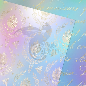 Unicorn Pastel Digital Paper, Seamless Rainbow and Gold Fantasy ...