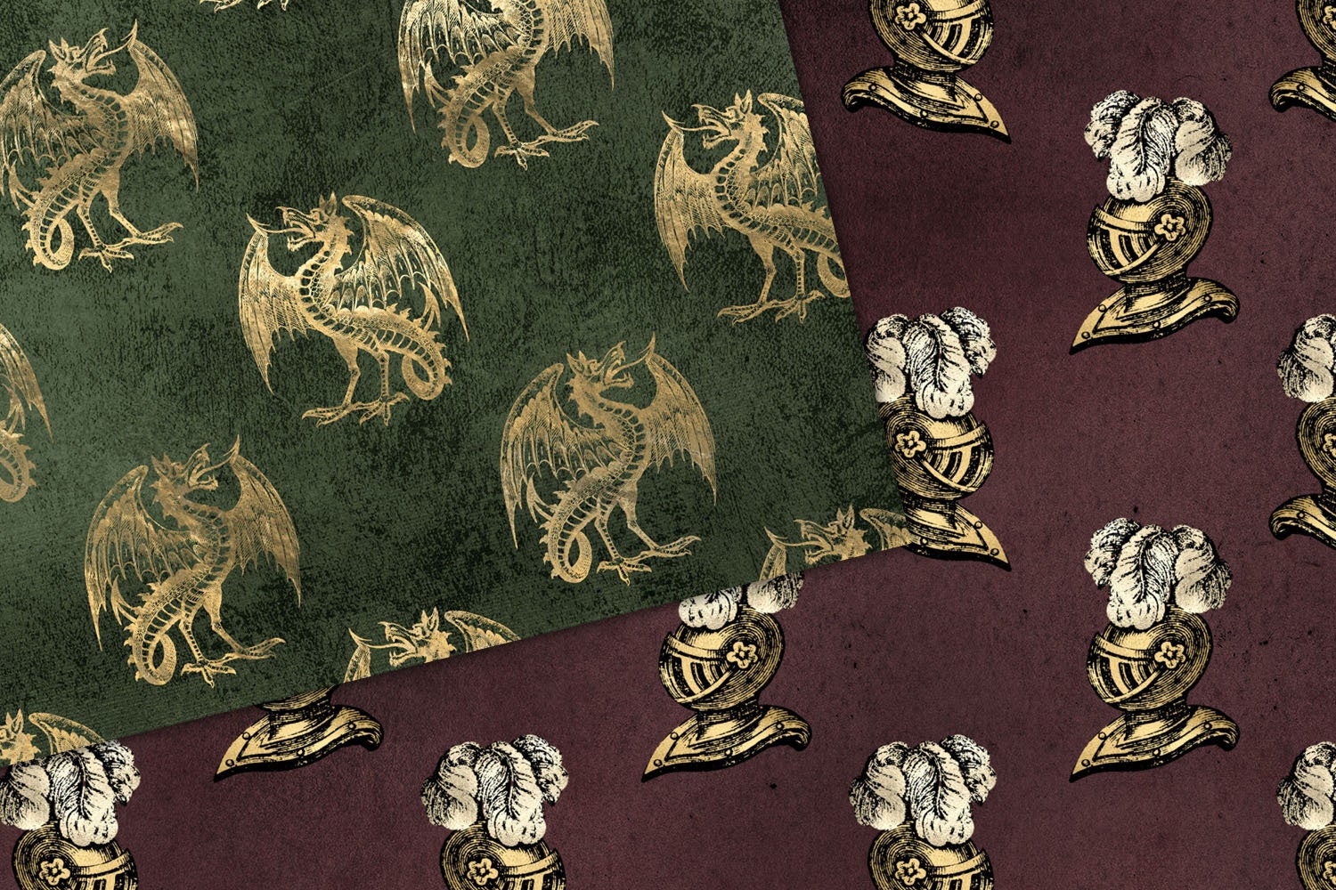 Golden Fairytale Digital Paper Seamless Medieval Digital | Etsy