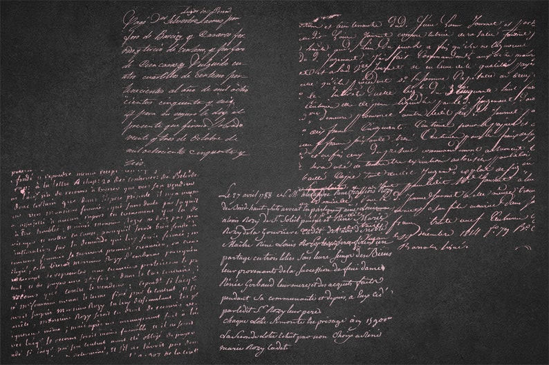 Pink Handwriting Overlays Digital Vintage Letters PNG Overlay - Etsy